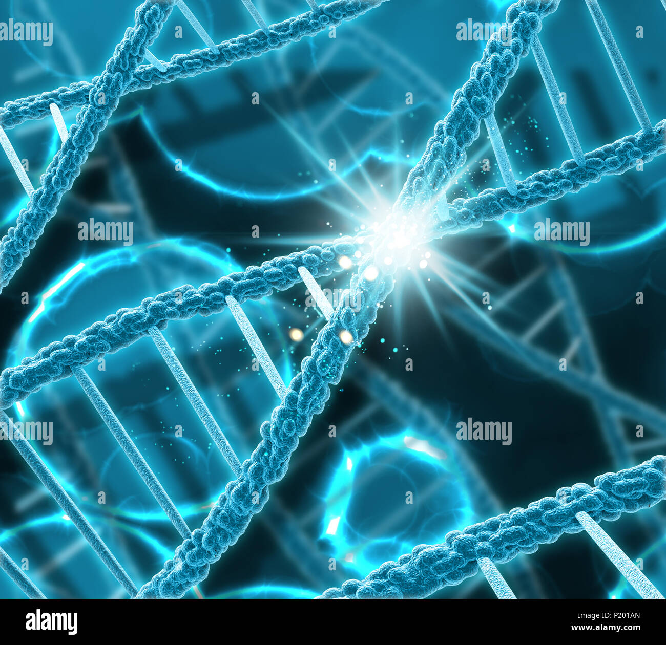 3D render of a medical background with DNA strands Stock Photo - Alamy