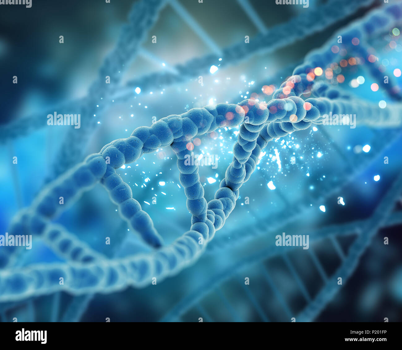 3D render of a medical background with DNA strands Stock Photo - Alamy