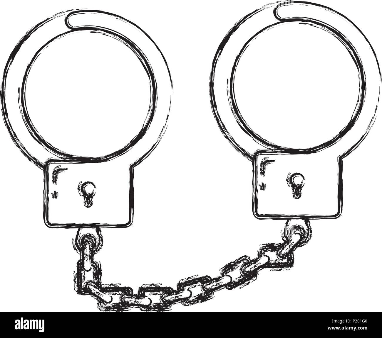 grunge metal handcuffs object arrest and justice Stock Vector Image ...