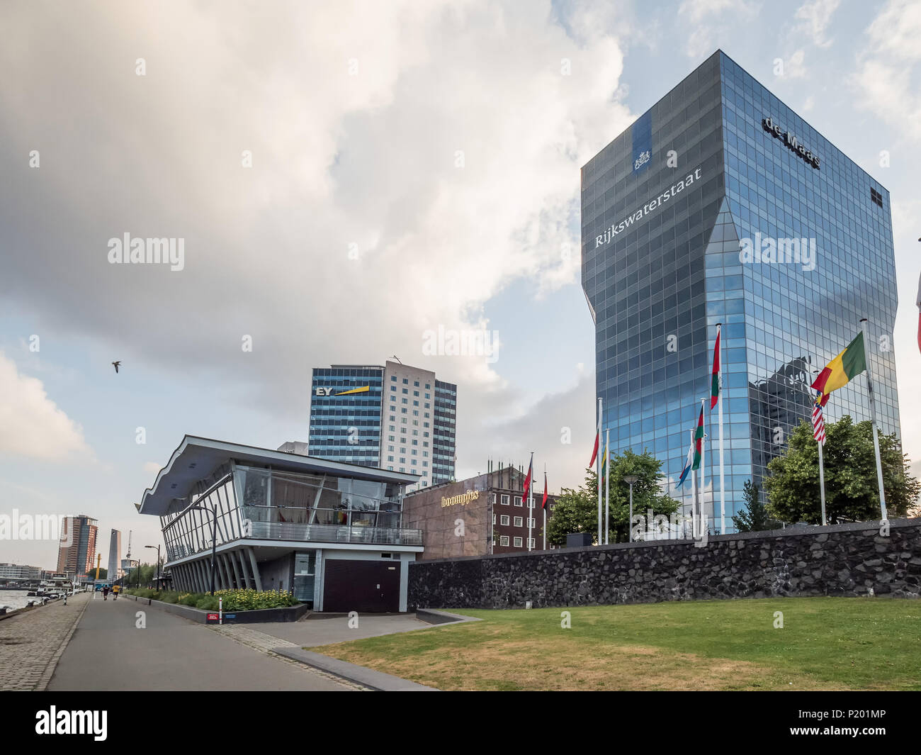Rotterdam, The Netherlands - May 31, 2018. Modern architectures on the ...