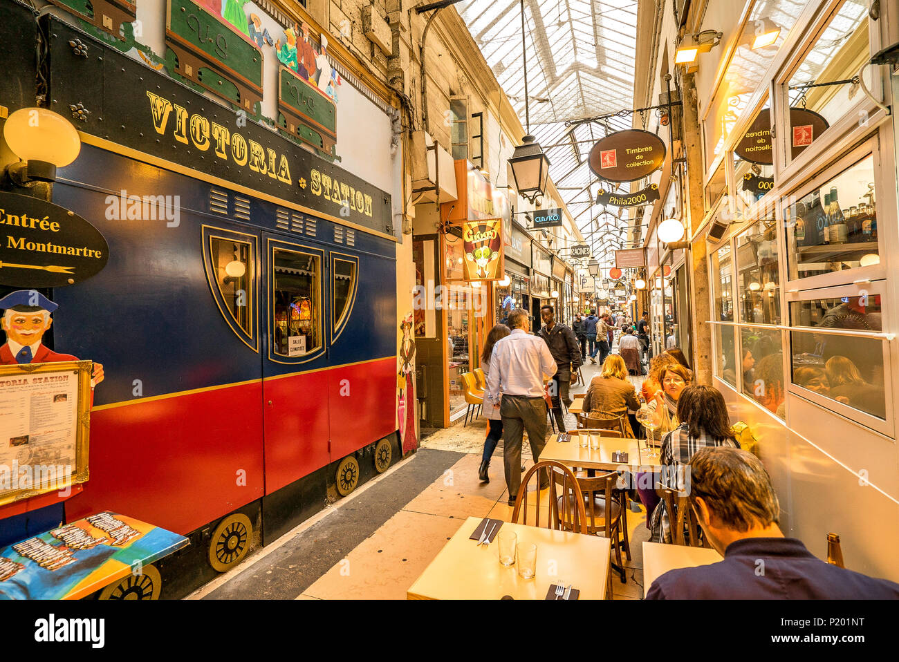 Victoria Station restaurant inside the Passage des Panoramas, one of ...