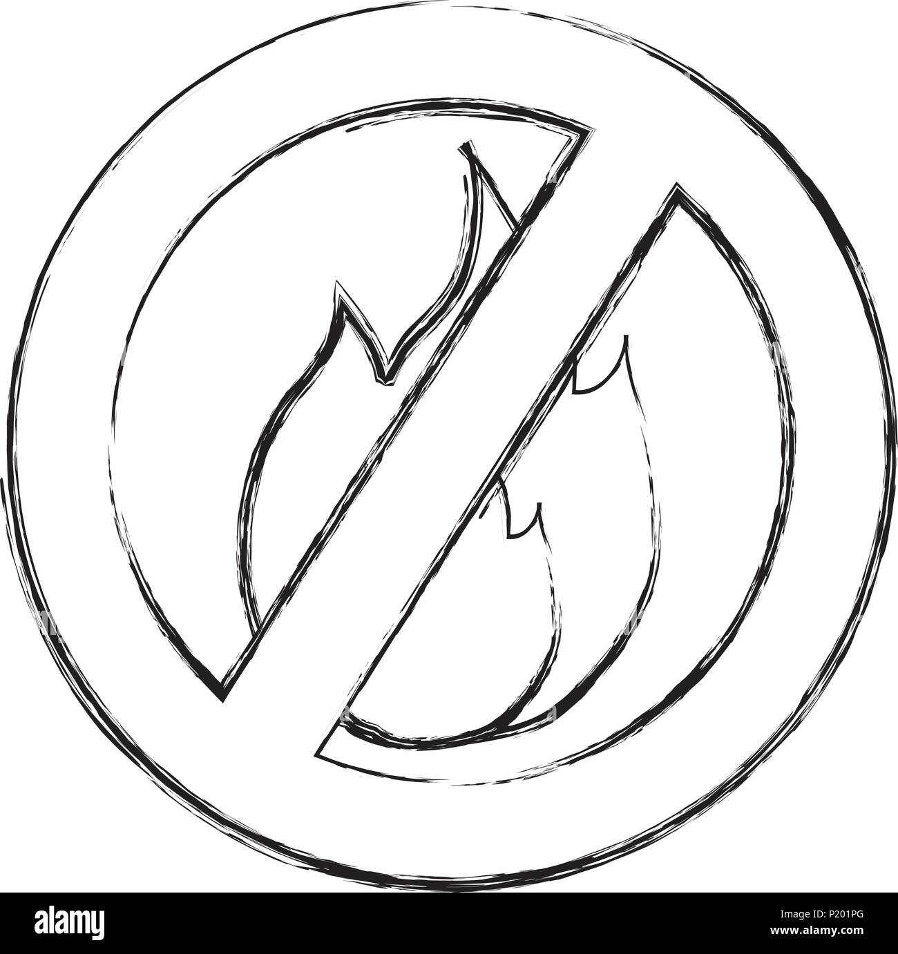 grunge hot fire circle forbidden alert sign Stock Vector Image & Art ...
