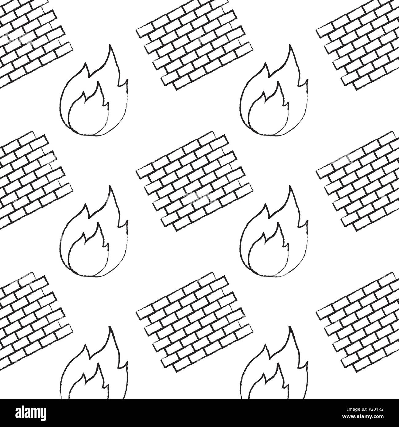 Fire brickwork Stock Vector Images - Alamy