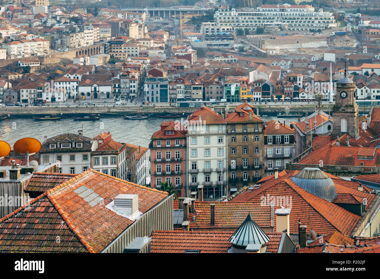 Porto top view panoramic landscape of the old town, Portugal. Travel ...