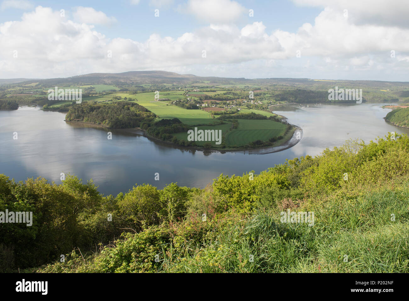 Le Belvédère, view point over the river Aulne towards Trégarvan ...