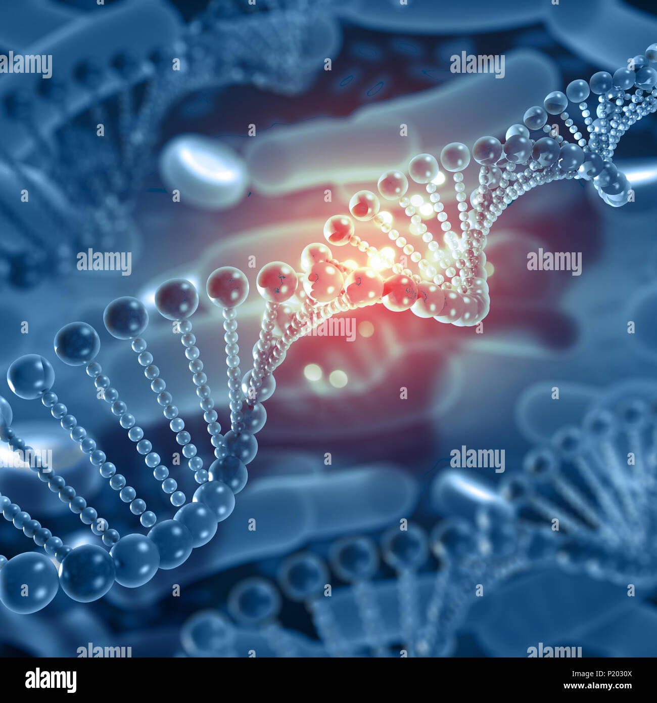 3D render of a medical background with DNA strands Stock Photo - Alamy