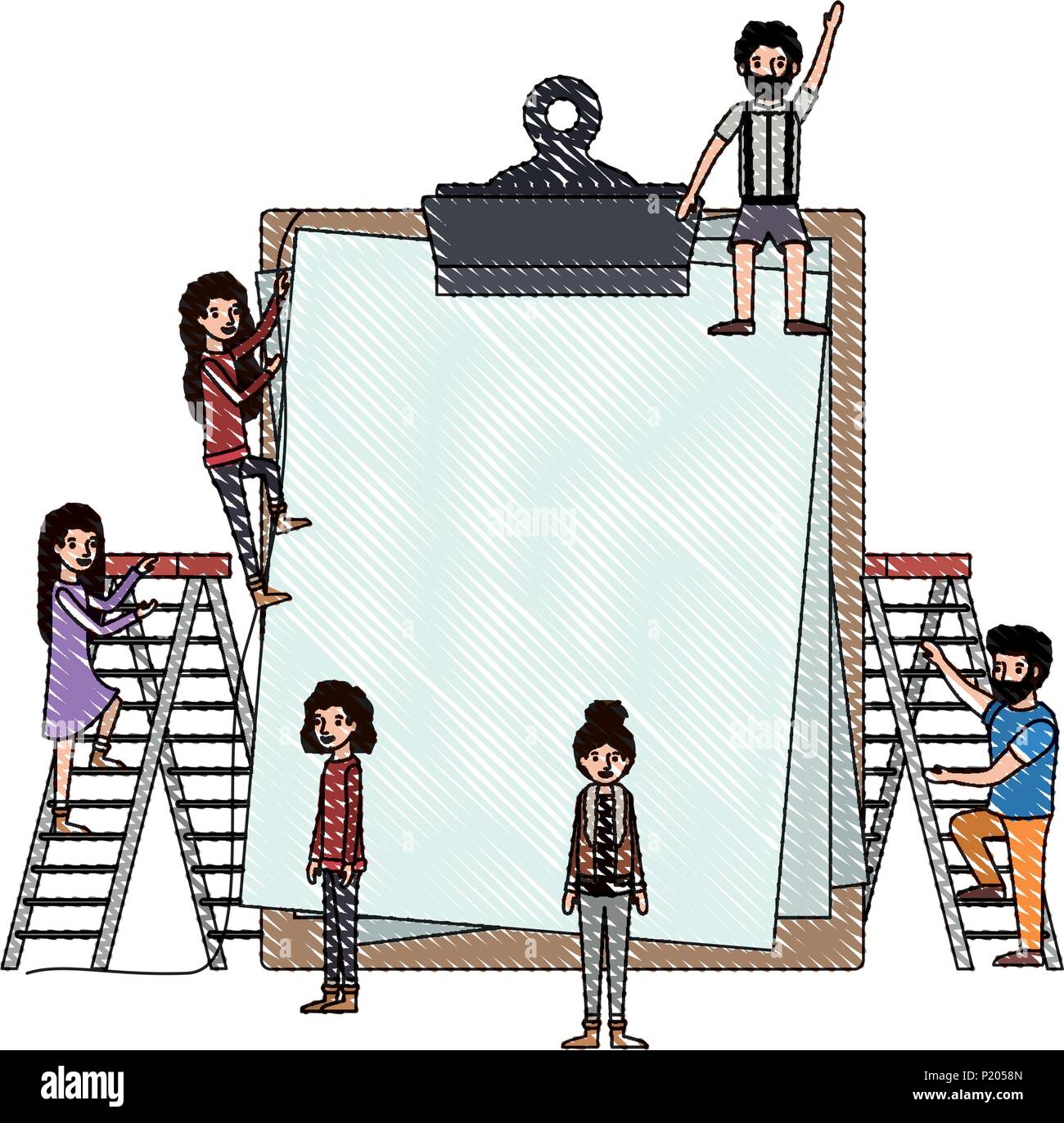 Woman worker clipboard in Stock Vector Images - Alamy