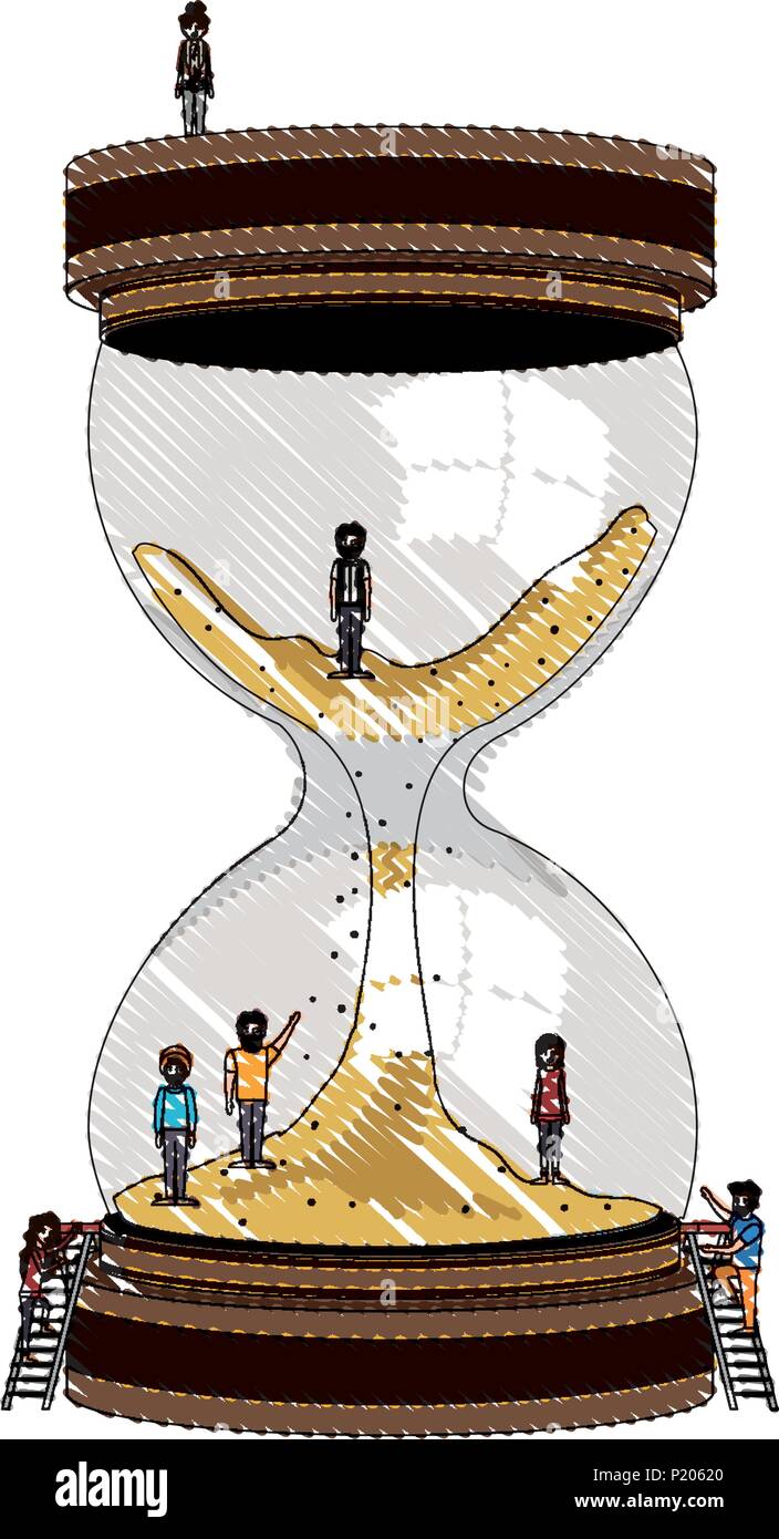 minipeople team working in hourglass Stock Vector Image & Art - Alamy