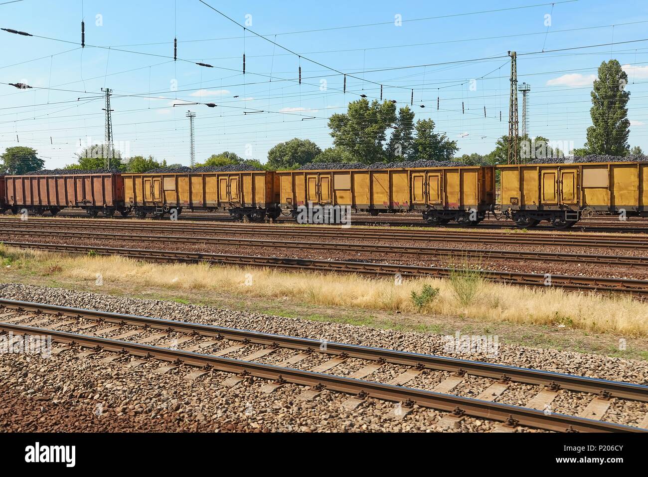 Freight Train Wagons Stock Photo - Alamy
