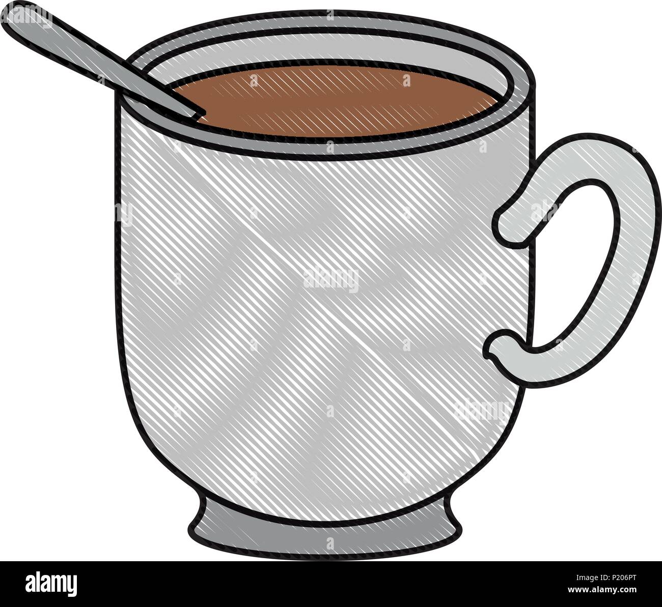 coffee cup with spoon Stock Vector Image & Art - Alamy