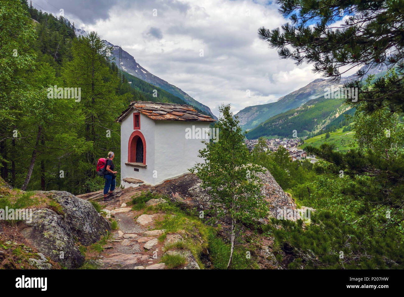 Saastal, Saas Grund, Saas Fee, Switzerland, Alps, Alpine, summer Stock ...