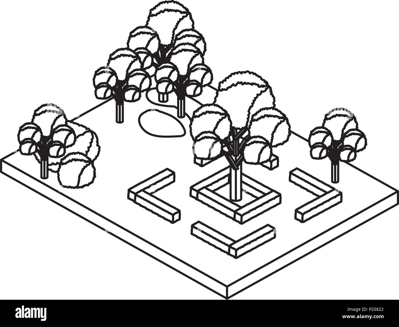 Forest scene in spring Cut Out Stock Images & Pictures - Alamy