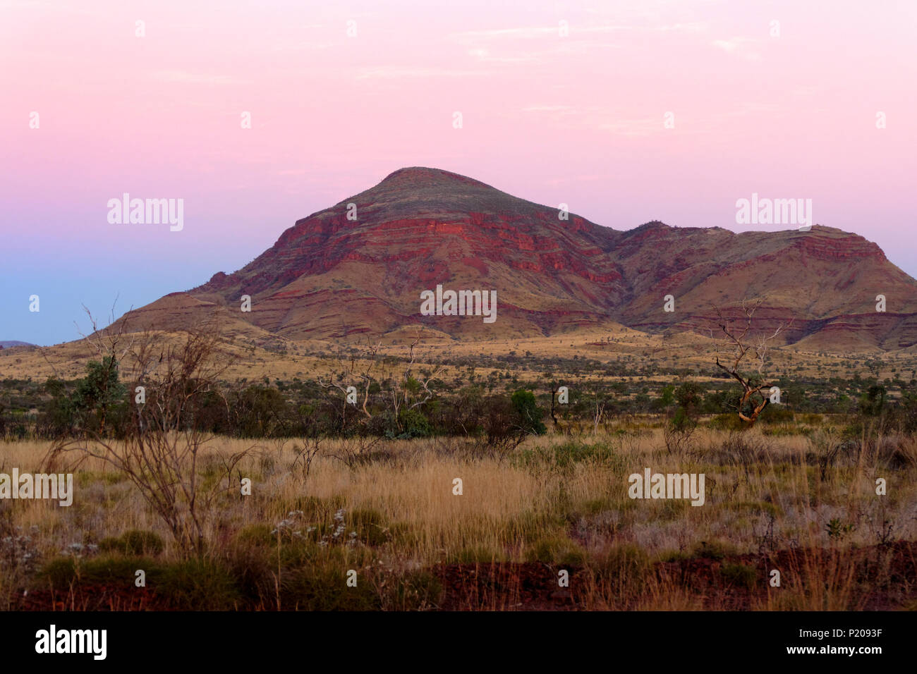 Mount Bruce in outback landscape, Pilbara, Northwest Australia Stock ...
