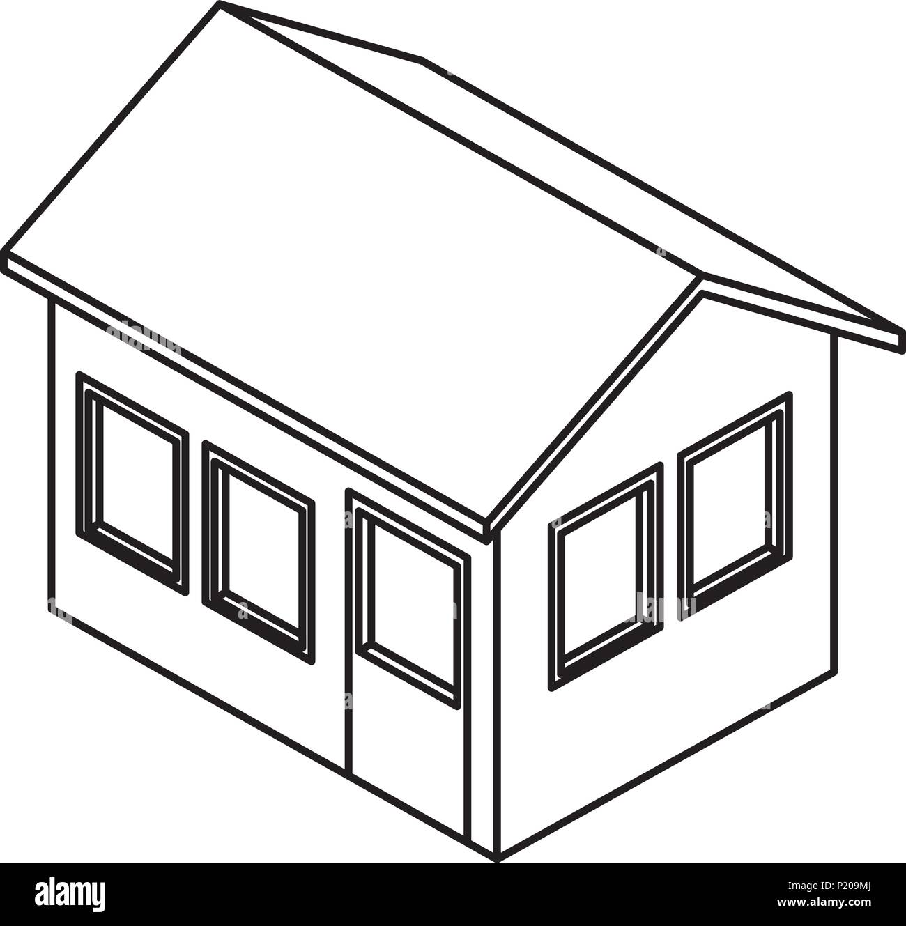 Isometric Drawing Of House