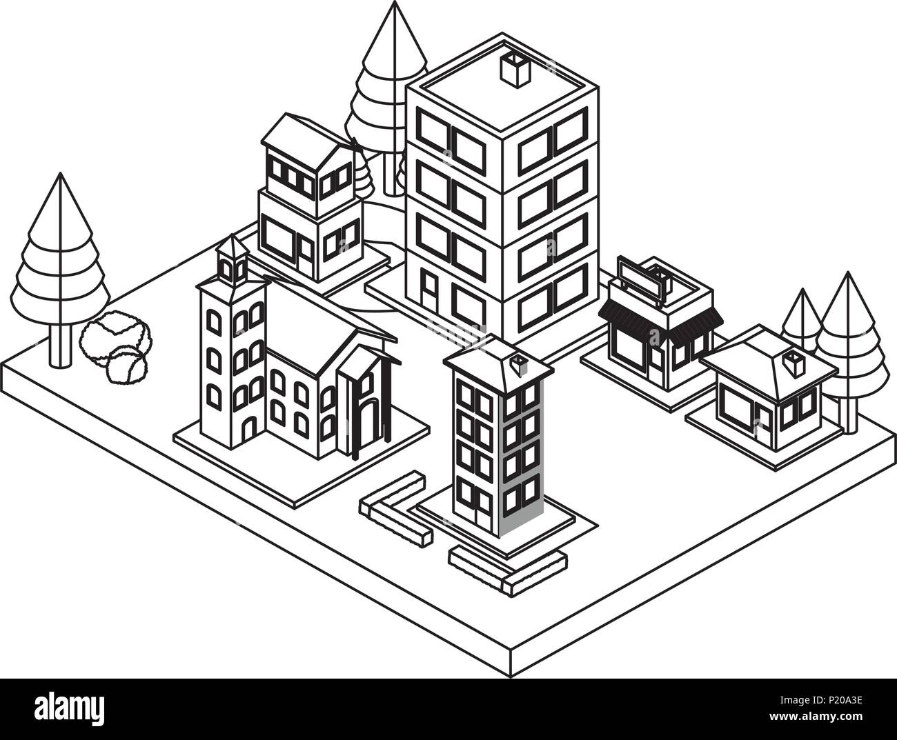 city scape isometric scene Stock Vector Image & Art - Alamy