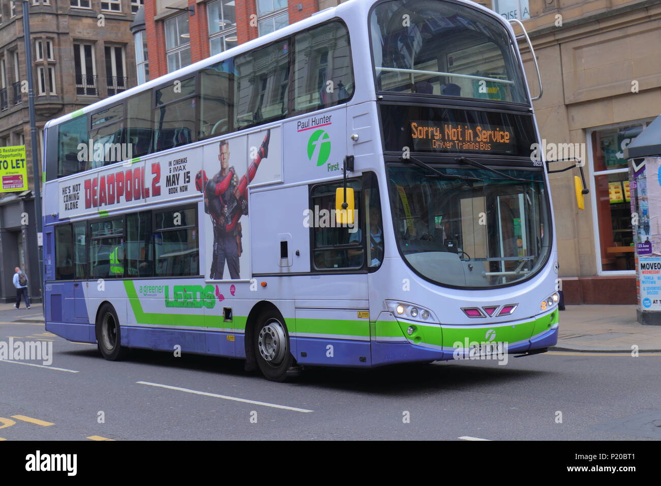Sorry Not In Service BP11JWK First Bus Company Stock Photo - Alamy