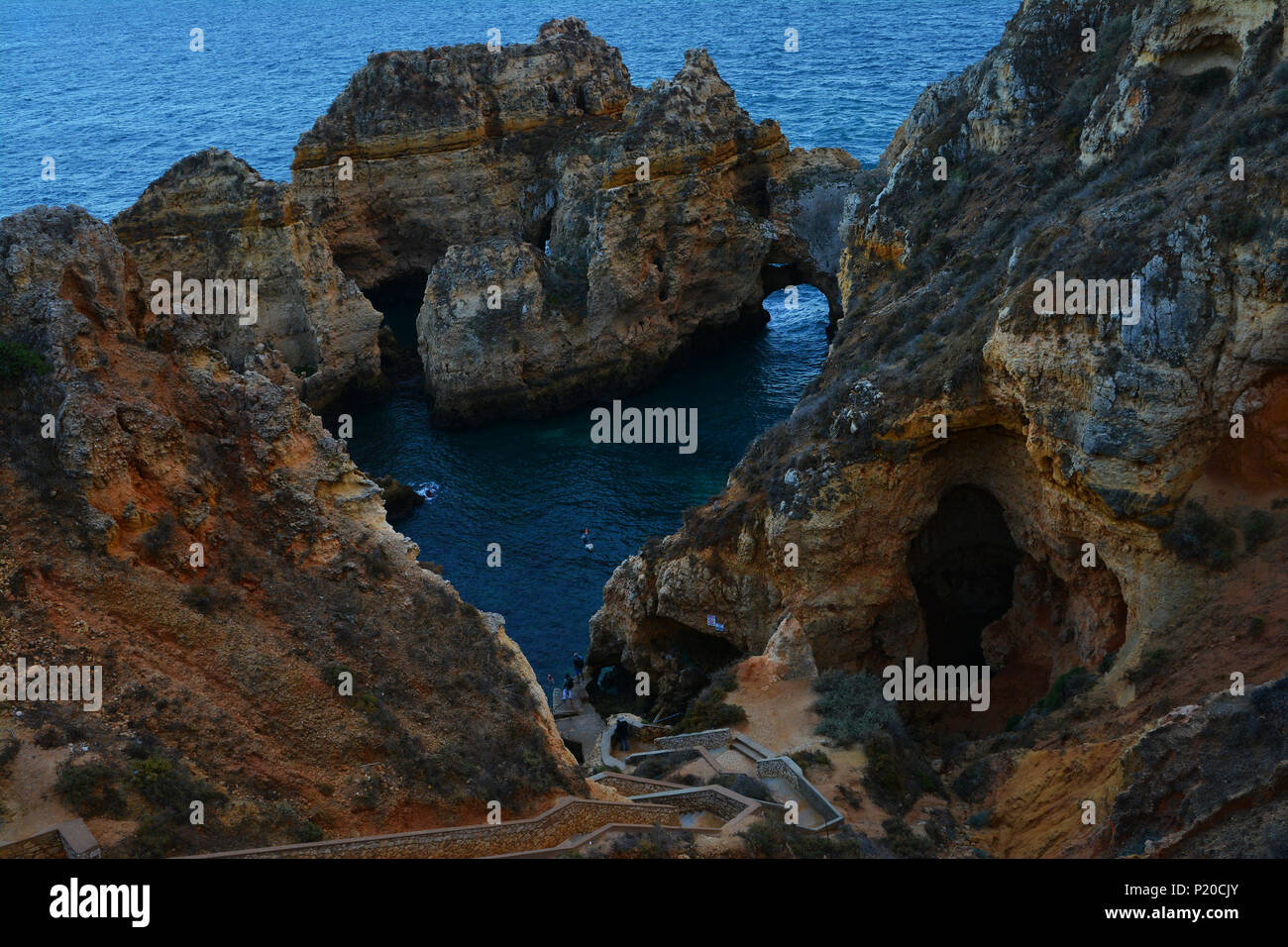 Amazing and unique cliffs formation with sea arches, grottos and ...