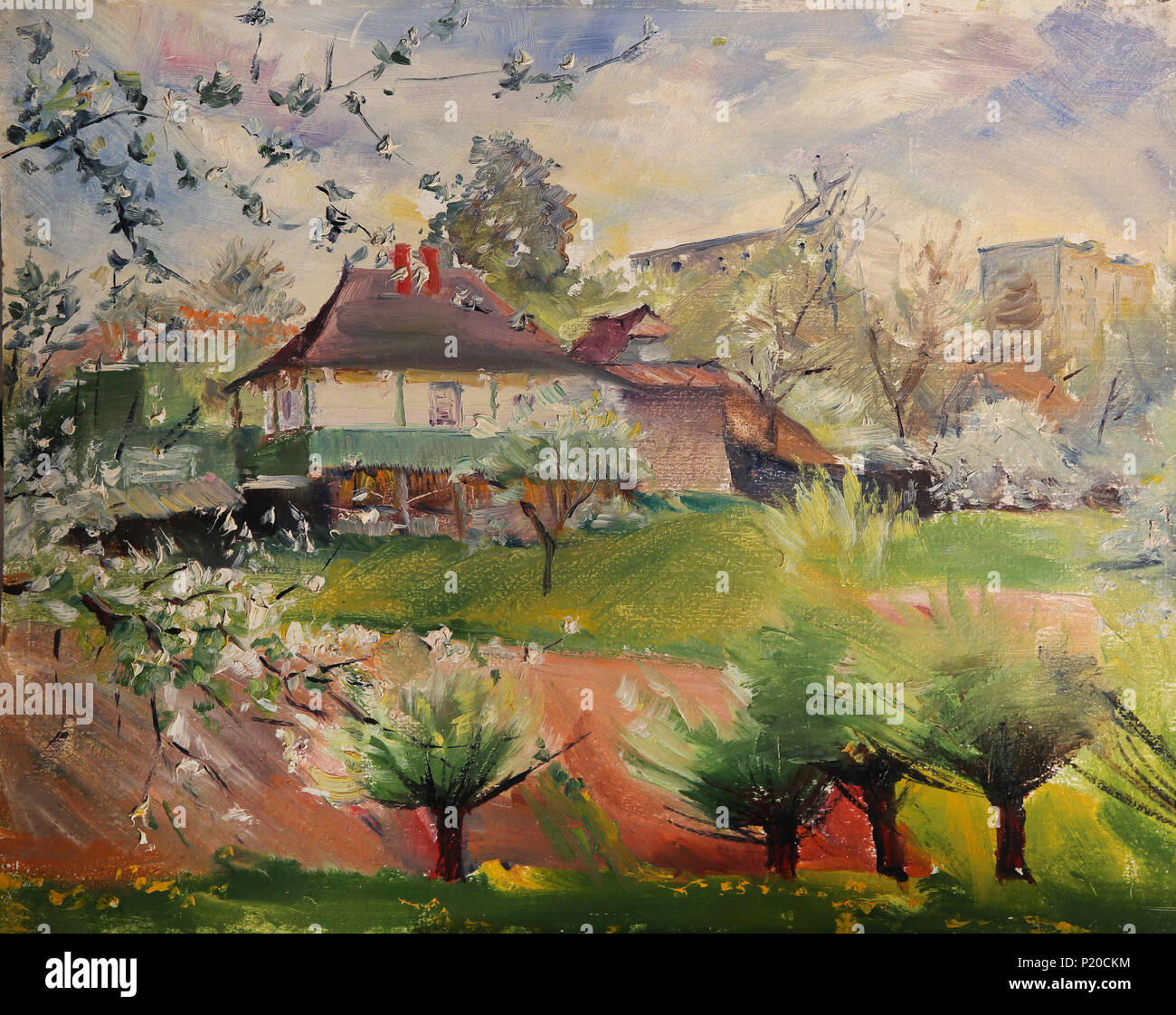 Art painting of spring landscape Stock Photo - Alamy