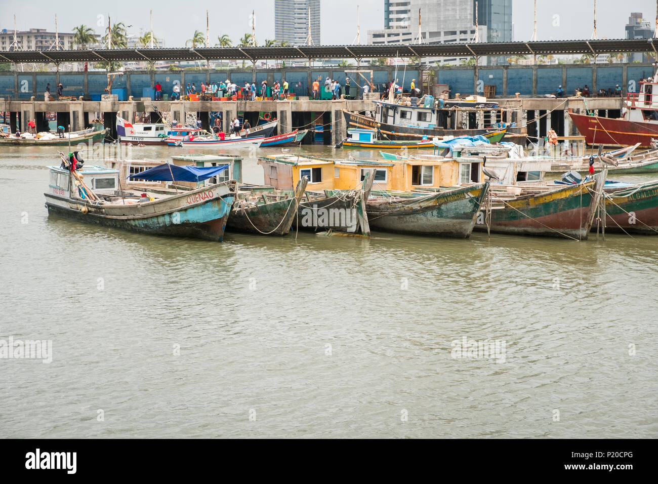 Panam City, Panama - march 2018: Fishing boats at commercial fish ...