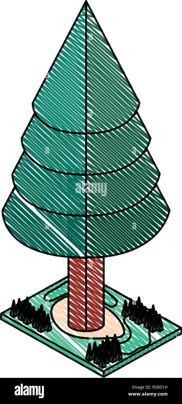 pine tree plant isometric icon vector illustration design Stock Vector ...