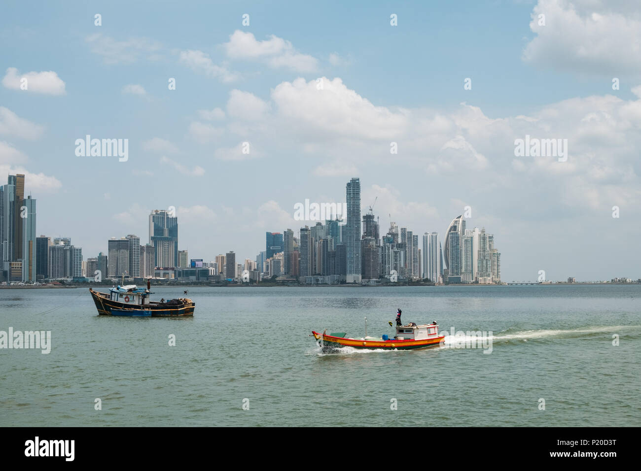 Panam City, Panama - march 2018: Fishing boats at commercial fish ...