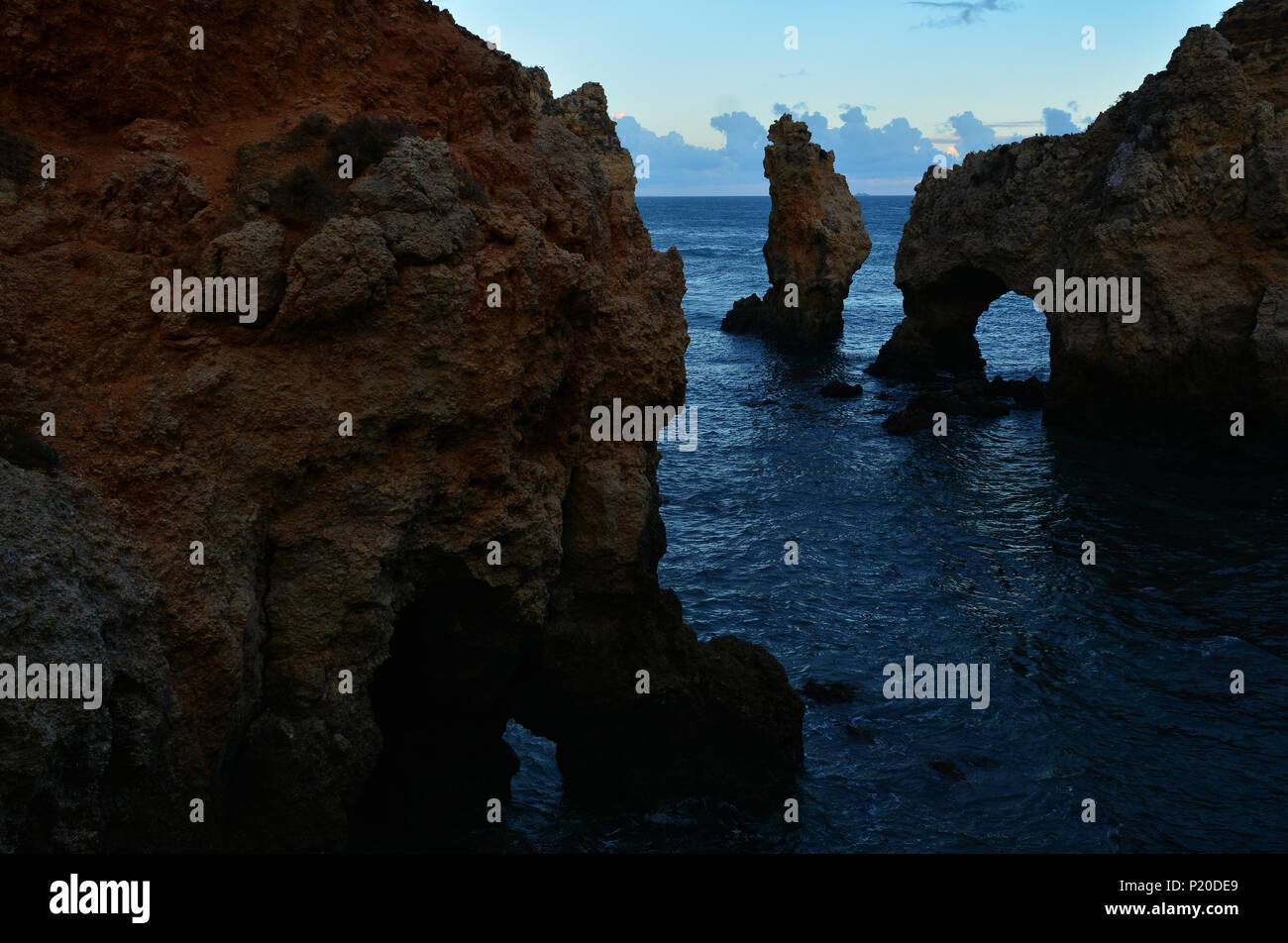 Amazing and unique cliffs formation with sea arches, grottos and ...