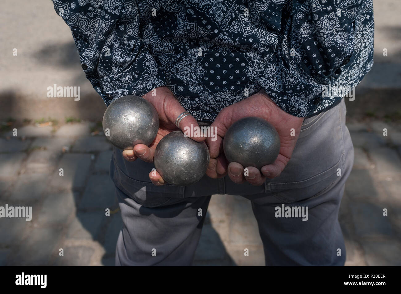 Berlin, Germany, a boules player in the Mauerpark Stock Photo - Alamy