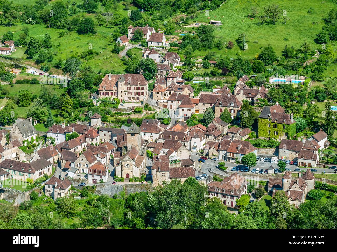 France, Lot, Quercy, Dordogne valley, village of Autoire Stock Photo ...
