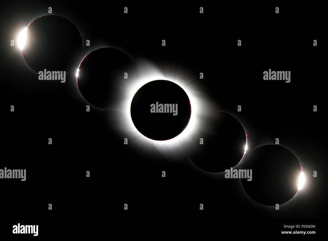 Libya. total solar eclipse of March 29, 2006. Rosary showing the ...