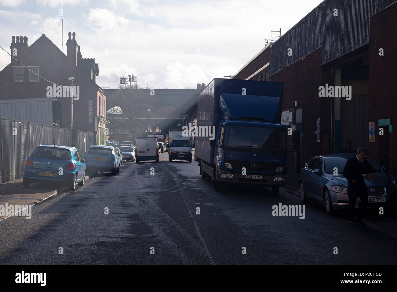 Smoke filled air from industrial buildings on Barn Street in Digbeth ...
