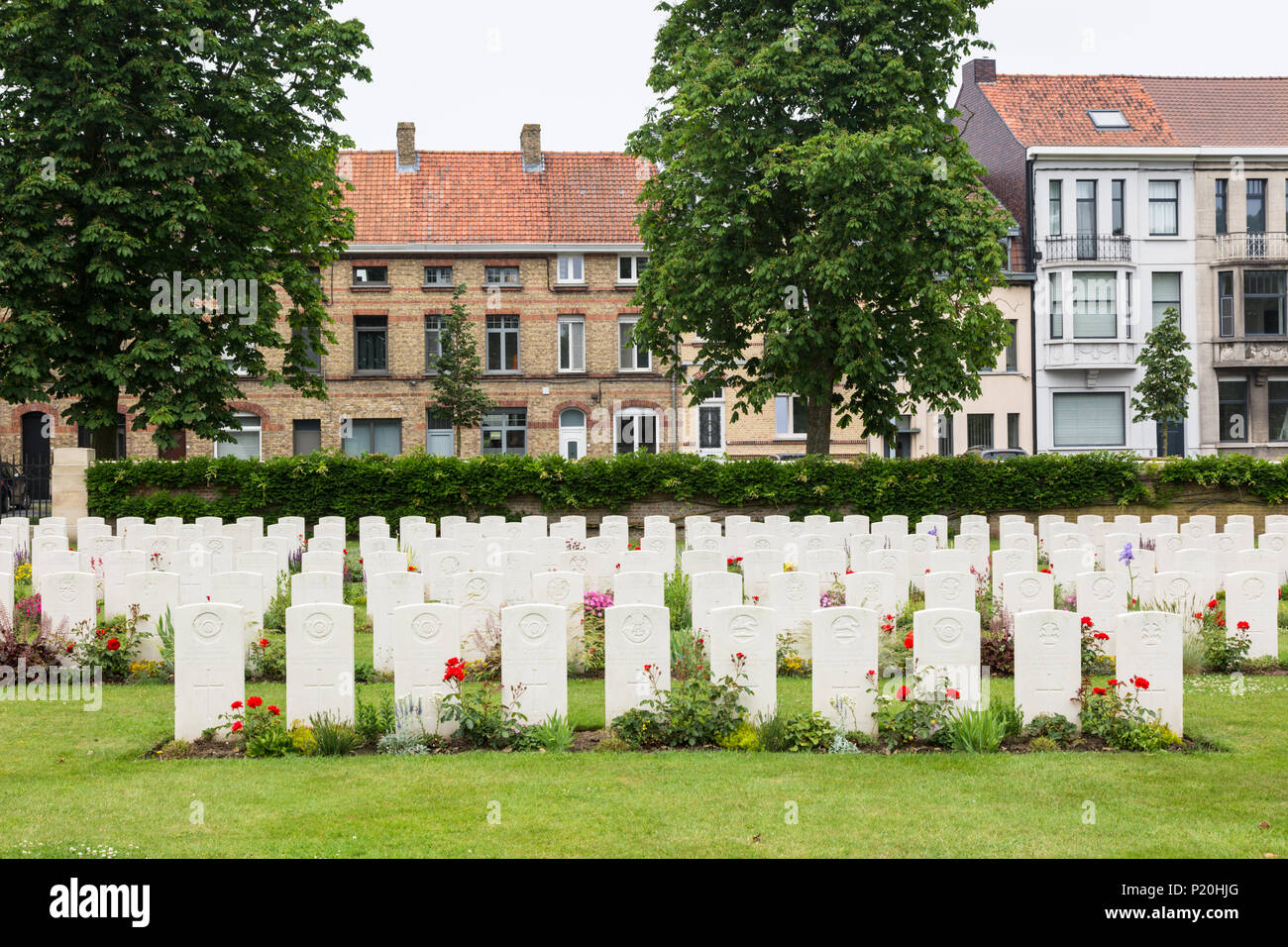 CWGC cemetery in Ypres town, Belgium Stock Photo - Alamy