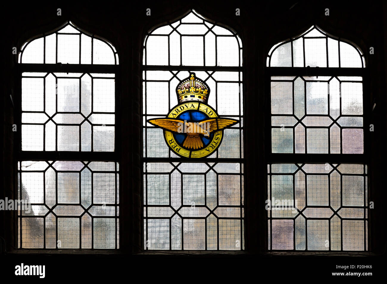 The stained glass window of the raf memorial hi-res stock photography ...