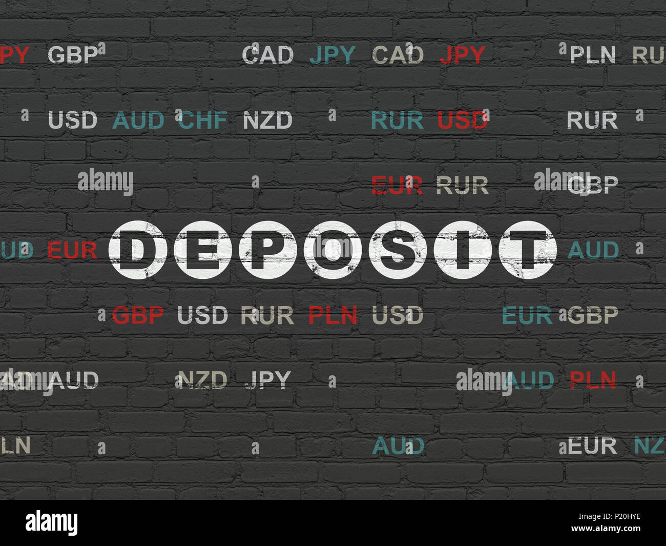 Money concept: Deposit on wall background Stock Photo - Alamy