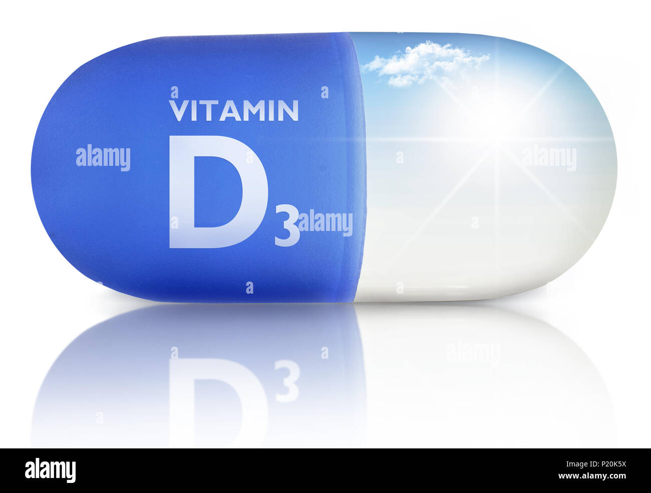 Close up of a pill with vitamin d sunshine inside Stock Photo - Alamy