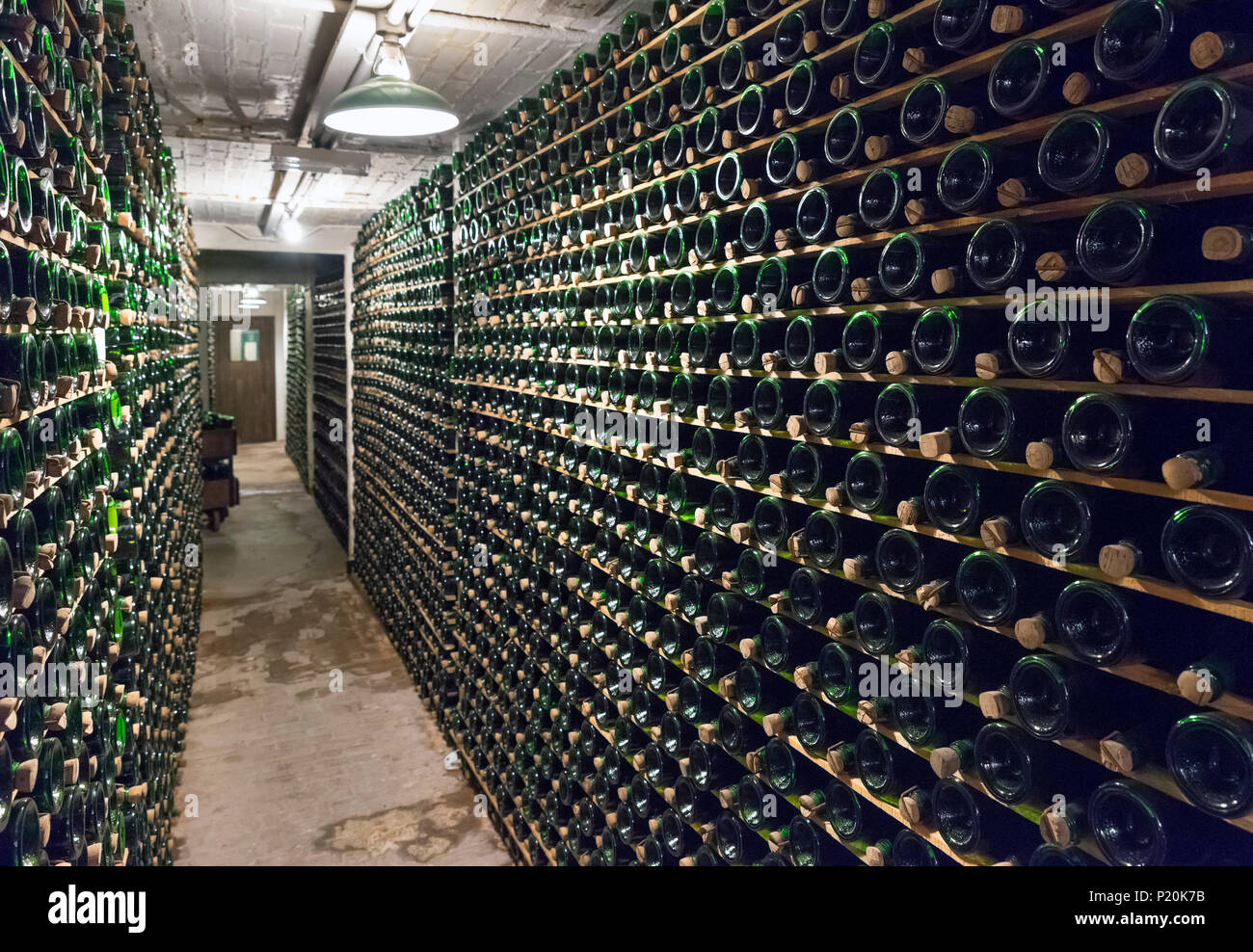 Champagne cider bottles in the cellars of the Hereford Cider Museum ...