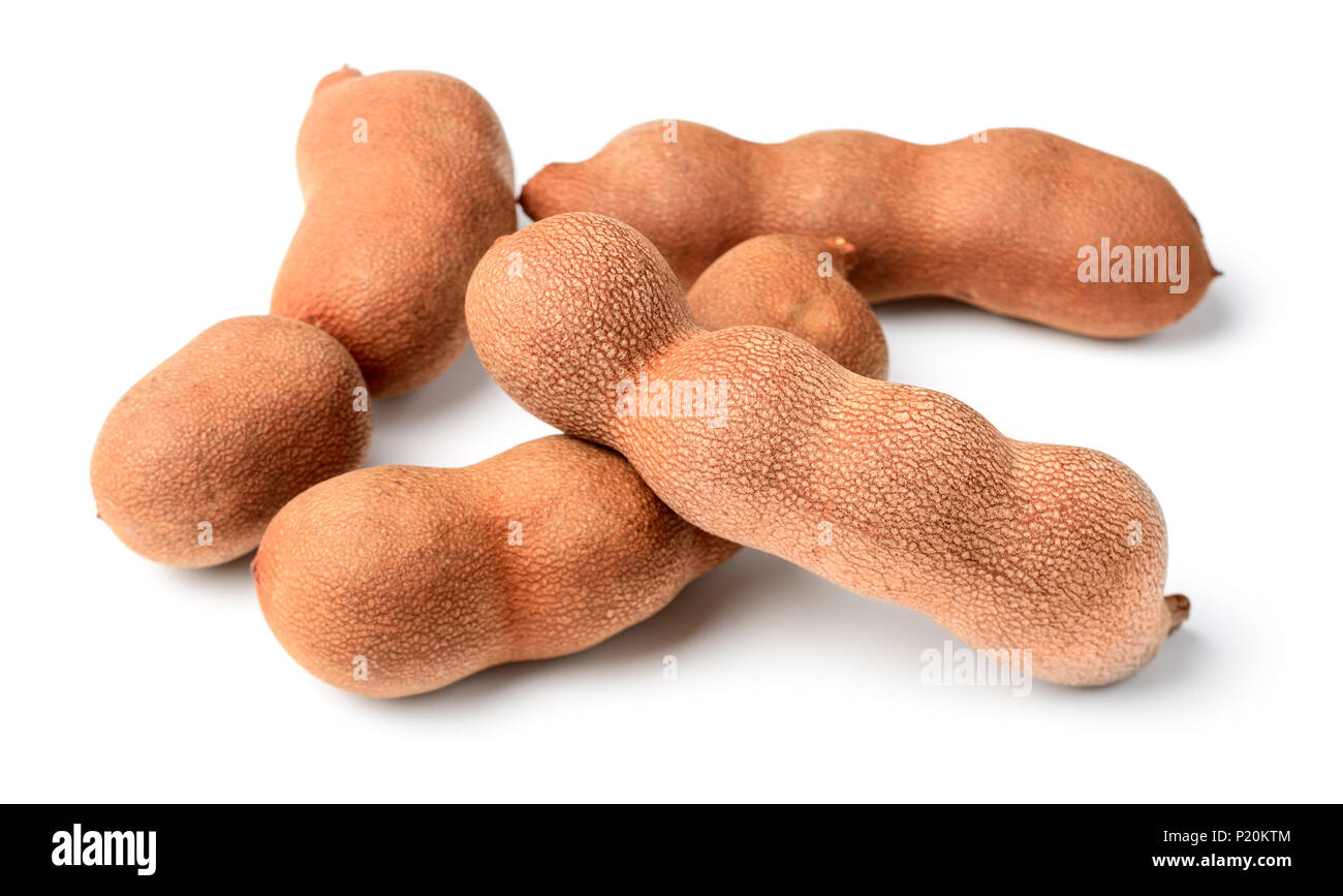 fresh tamarind fruit isolated on white background Stock Photo - Alamy