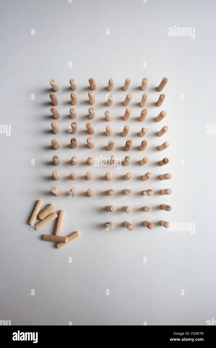 Wooden barrels abstract rectangle composition isolated on white from a ...