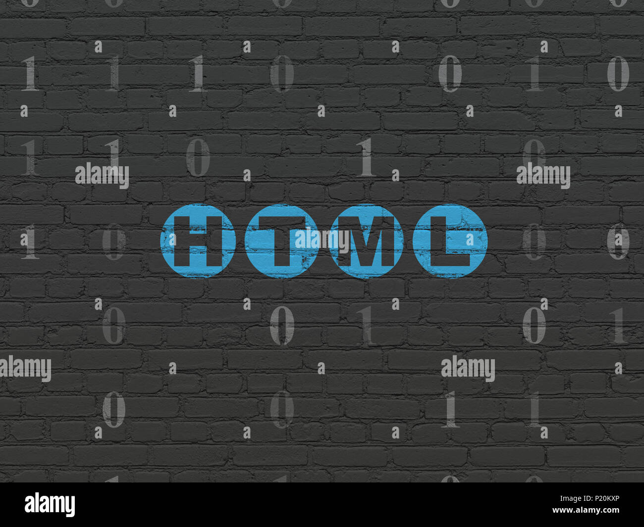 Software concept: Html on wall background Stock Photo - Alamy