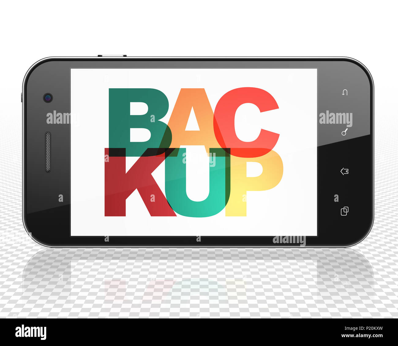 Programming concept: Smartphone with Backup on display Stock Photo - Alamy