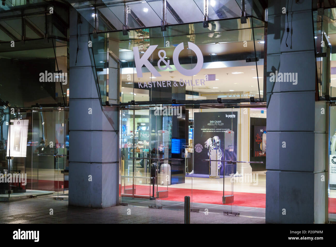 Graz, Austria - October 23, 2017: Sign and advertising posters of ...