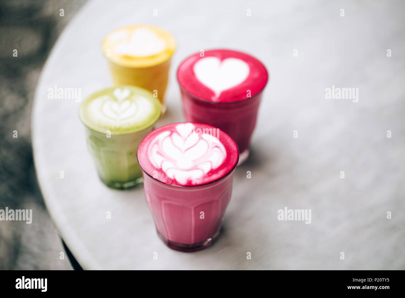 Pink lattes hi-res stock photography and images - Alamy