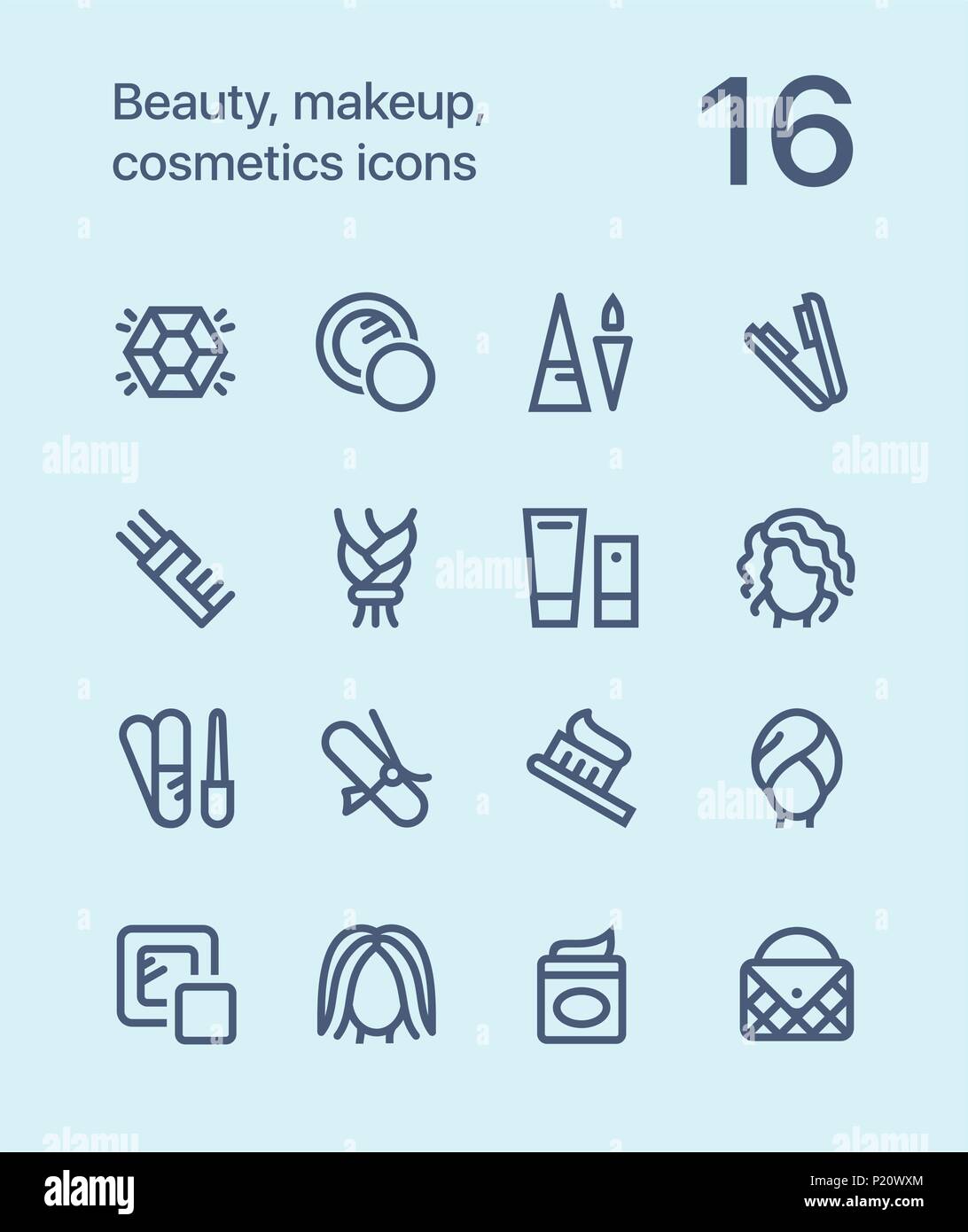 Outline Beauty, cosmetics, makeup icons for web and mobile design pack ...