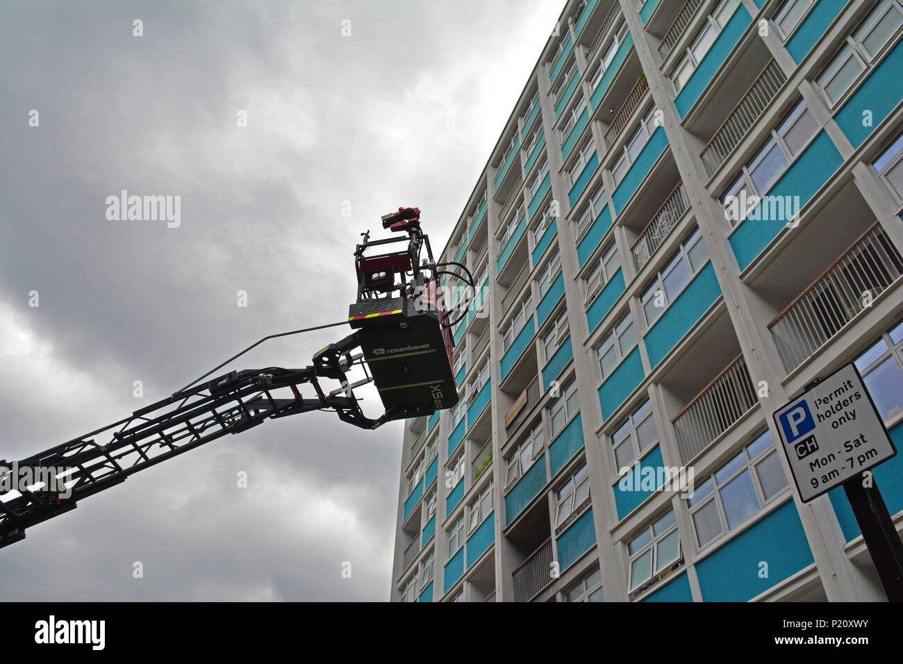 30 people evacuated in 10 storey city block of flats hi-res stock ...