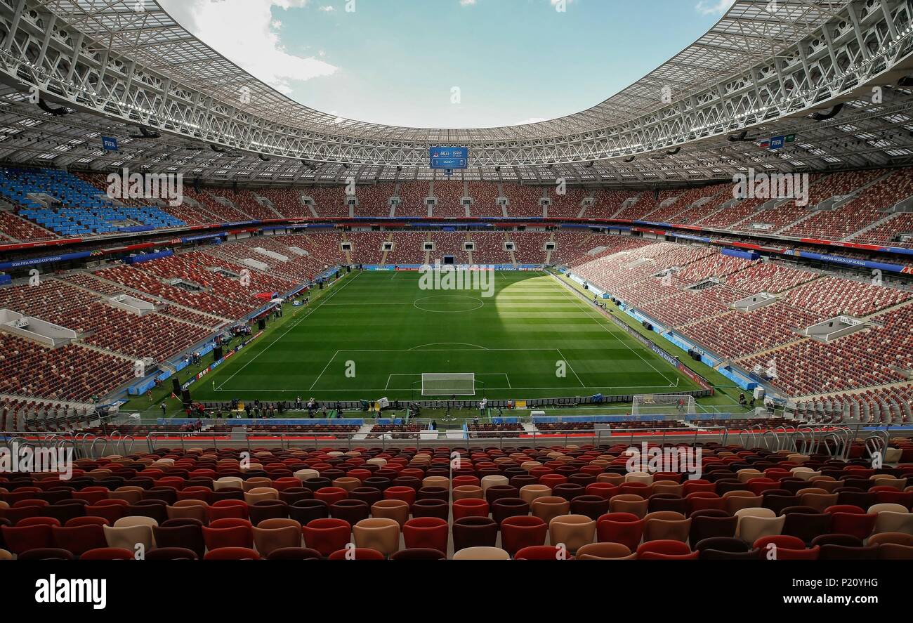 Moscow, Russia, 13th Jun, 2018. Overview of the stadium that will host ...