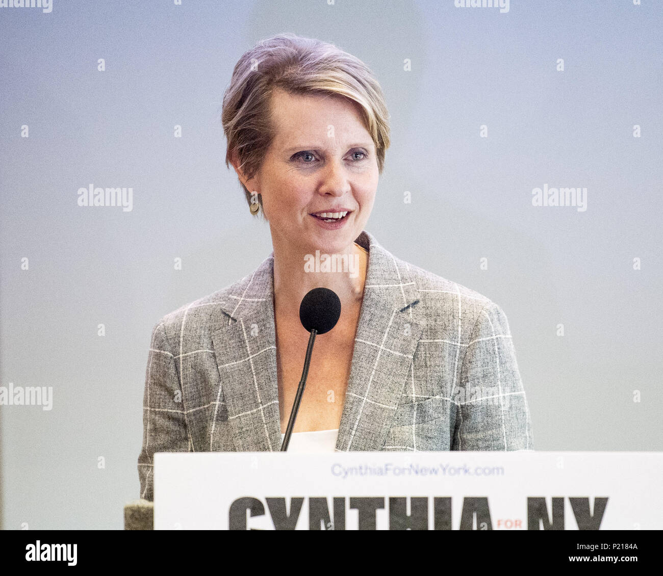 New York, New York, USA. 13th June, 2018. CYNTHIA NIXON, Democratic ...