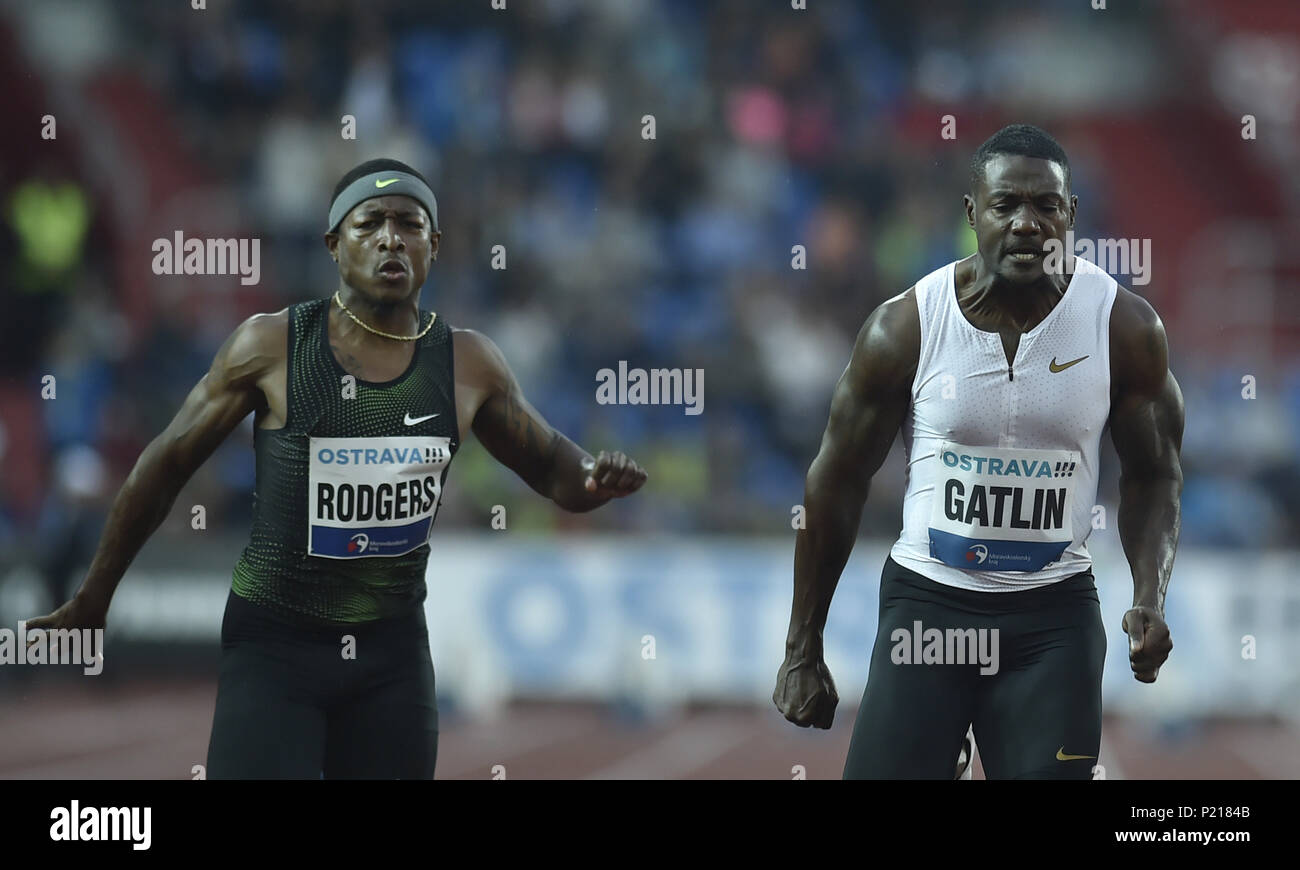 Ostrava, Czech Republic. 13th June, 2018. L-R Mike Rodgers (USA) and ...
