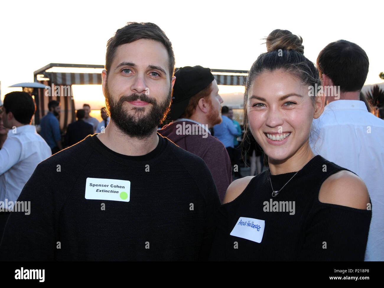 LOS ANGELES, CA - JUNE 13: (L-R) Screenwriter Spenser Cohen and Anna Halberg attend Writers ...
