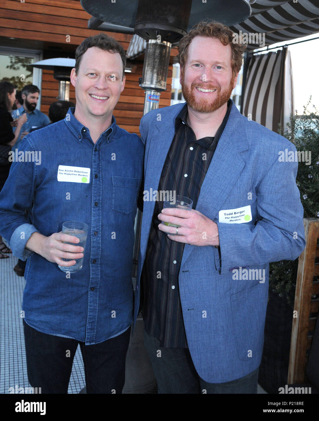 LOS ANGELES, CA - JUNE 13: (L-R) Screenwriters Dee Austin Robertson and ...