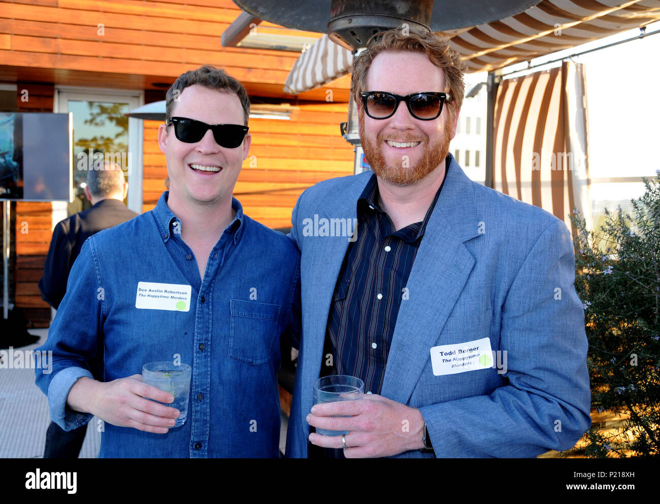 LOS ANGELES, CA - JUNE 13: (L-R) Screenwriters Dee Austin Robertson and ...