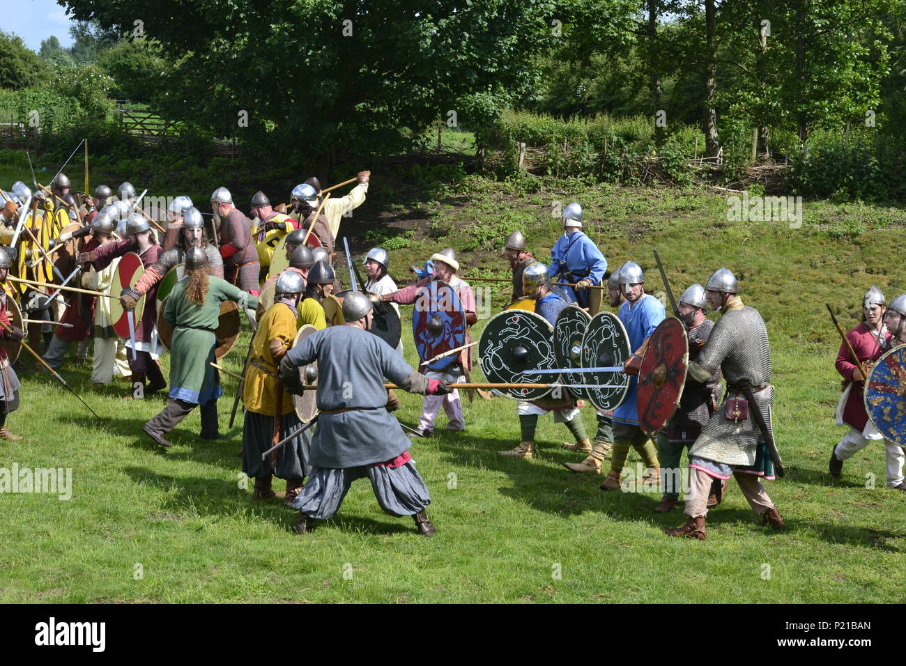 Battle at Flag Fen Archaeology Park, home of an prehistoric wooden ...